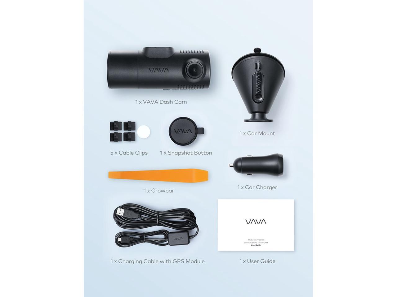 VAVA VD009 Dual Dash Cam, 2K Front 1080p Cabin 30fps Car Camera, Sony ...