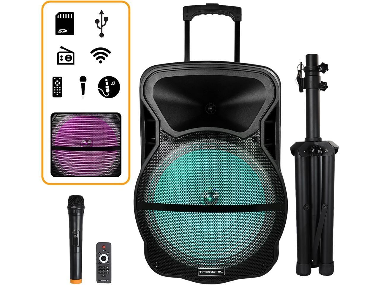 Trexonic TRX-15D Combination 15 Inch Bluetooth Portable Speaker and ...