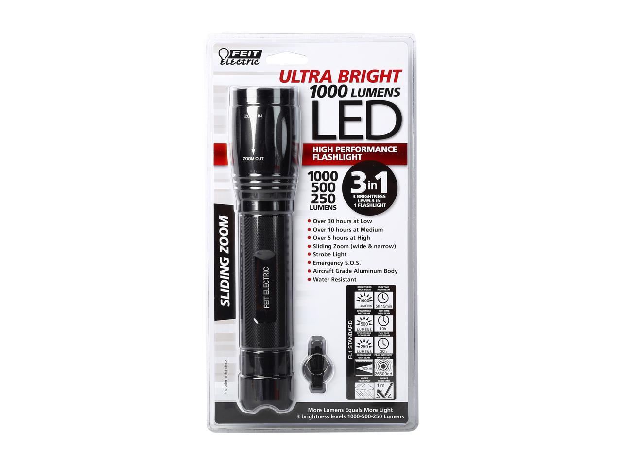 Feit Electric 72336 FLASHLIGHT 1PK 1000L W/O BTRS - Newegg.com