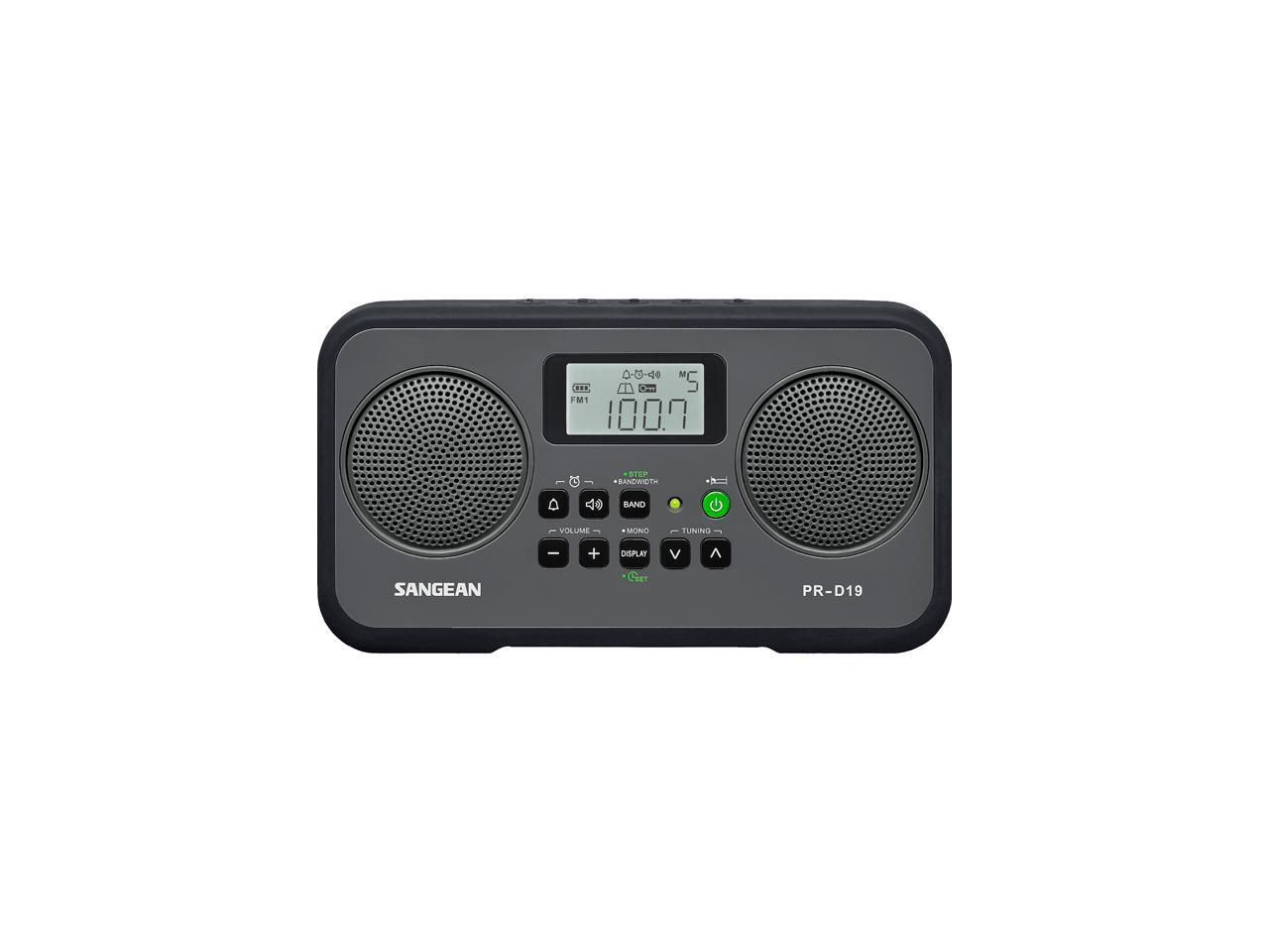 Sangean AM FM Stereo Portable Radio Gray/Black PR-D19BK - Newegg.com