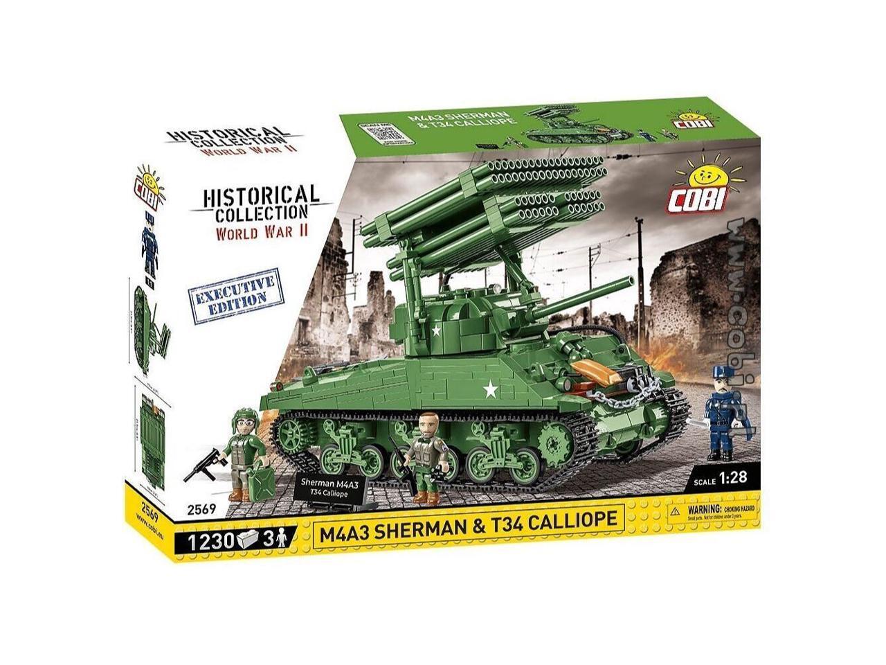 COBI Historical Collection World War II M4A3 Sherman & T34 Calliope ...