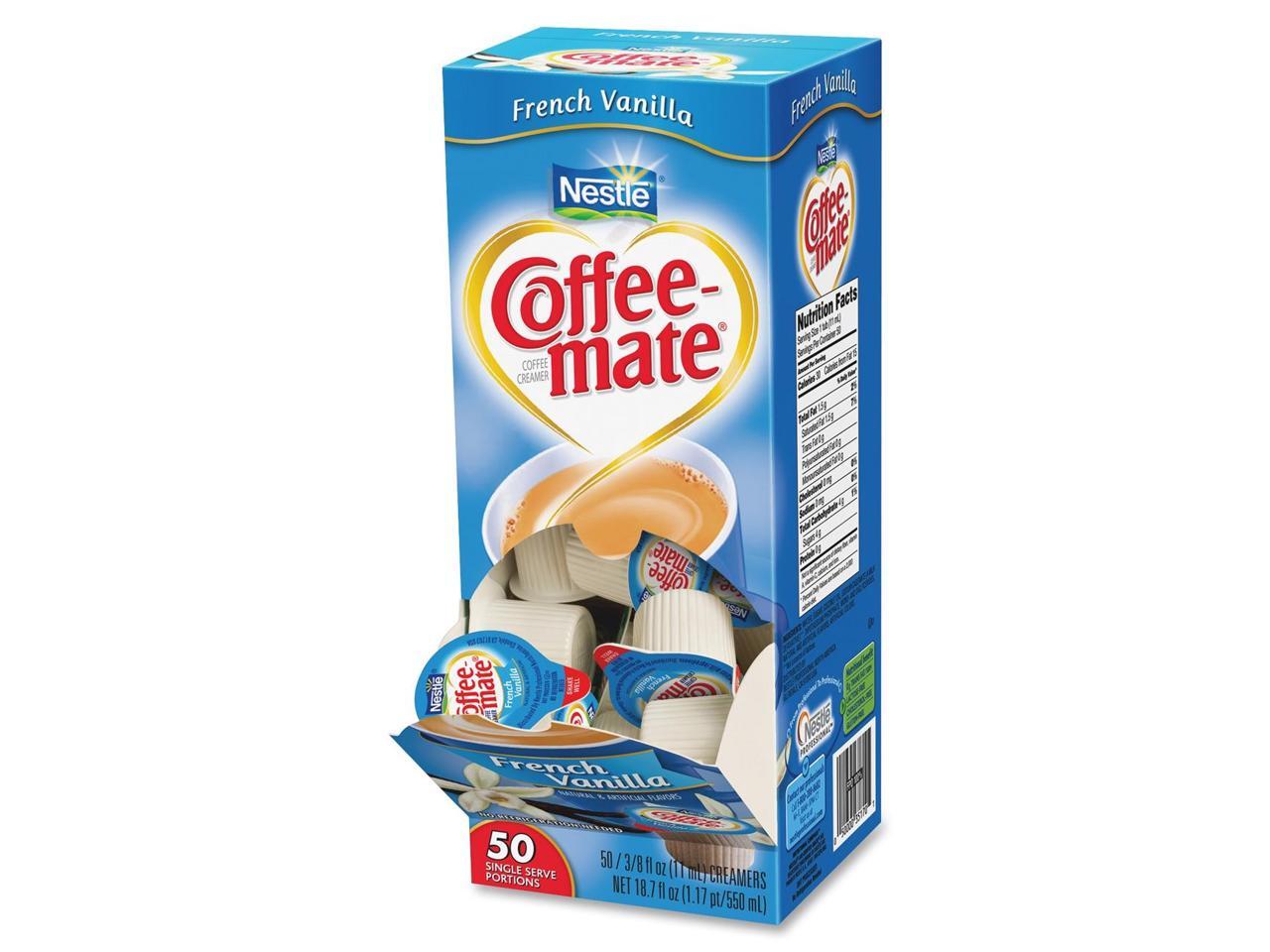 Coffee-mate 35170 French Vanilla Creamer, .375 oz., 50 Creamers/Box ...