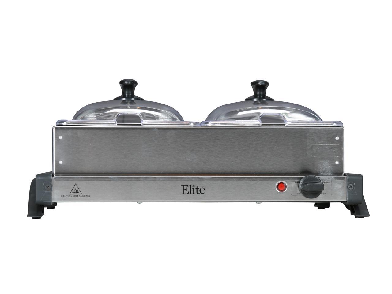 Elite EWM-6122 Gourmet 2-Tray 2.5 Quart Buffet Server and Warmer ...