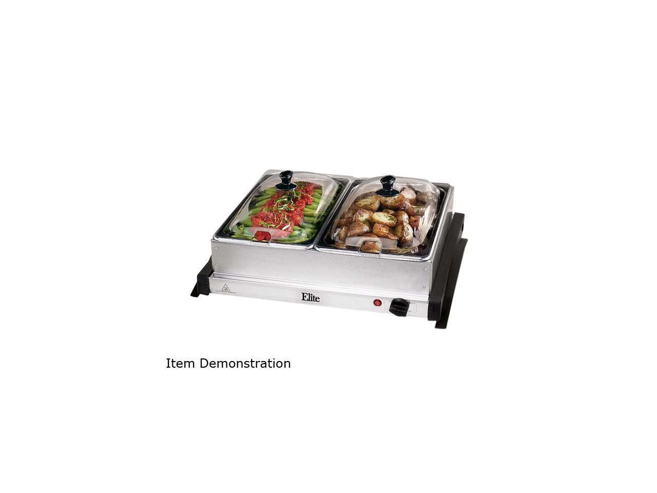 Elite EWM-6122 Gourmet 2-Tray 2.5 Quart Buffet Server and Warmer ...