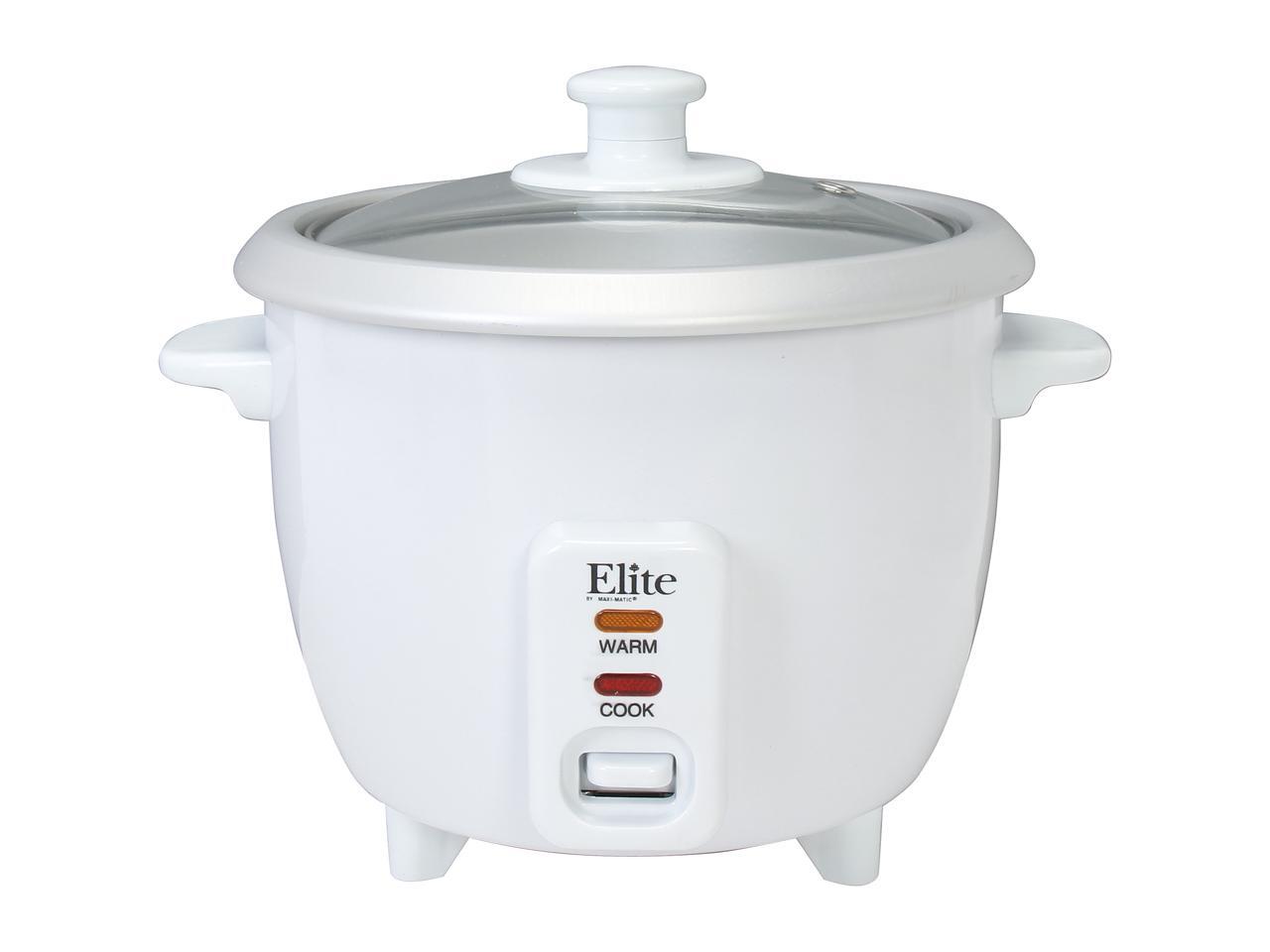 Elite Cuisine ERC-003 6-Cup Rice Cooker with Glass Lid, White - Newegg.ca