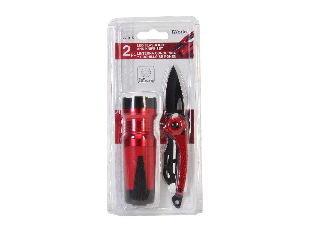 Olympia Tools 77-915 iWorks 2PC LED Flashlight and Folding Knife Set ...