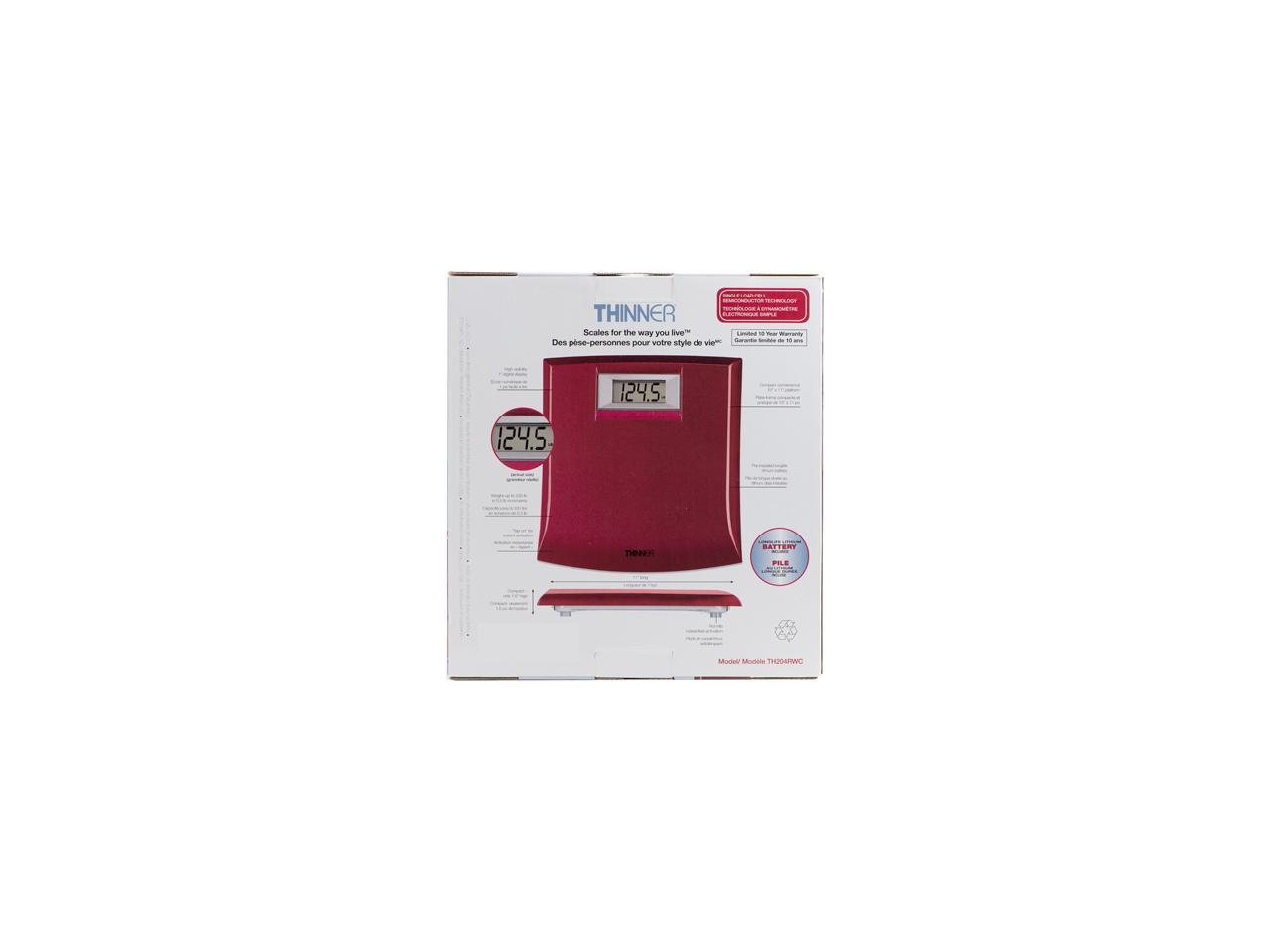 CONAIR TH204RWC Thinner Red Digital Precision Scale - Newegg.ca