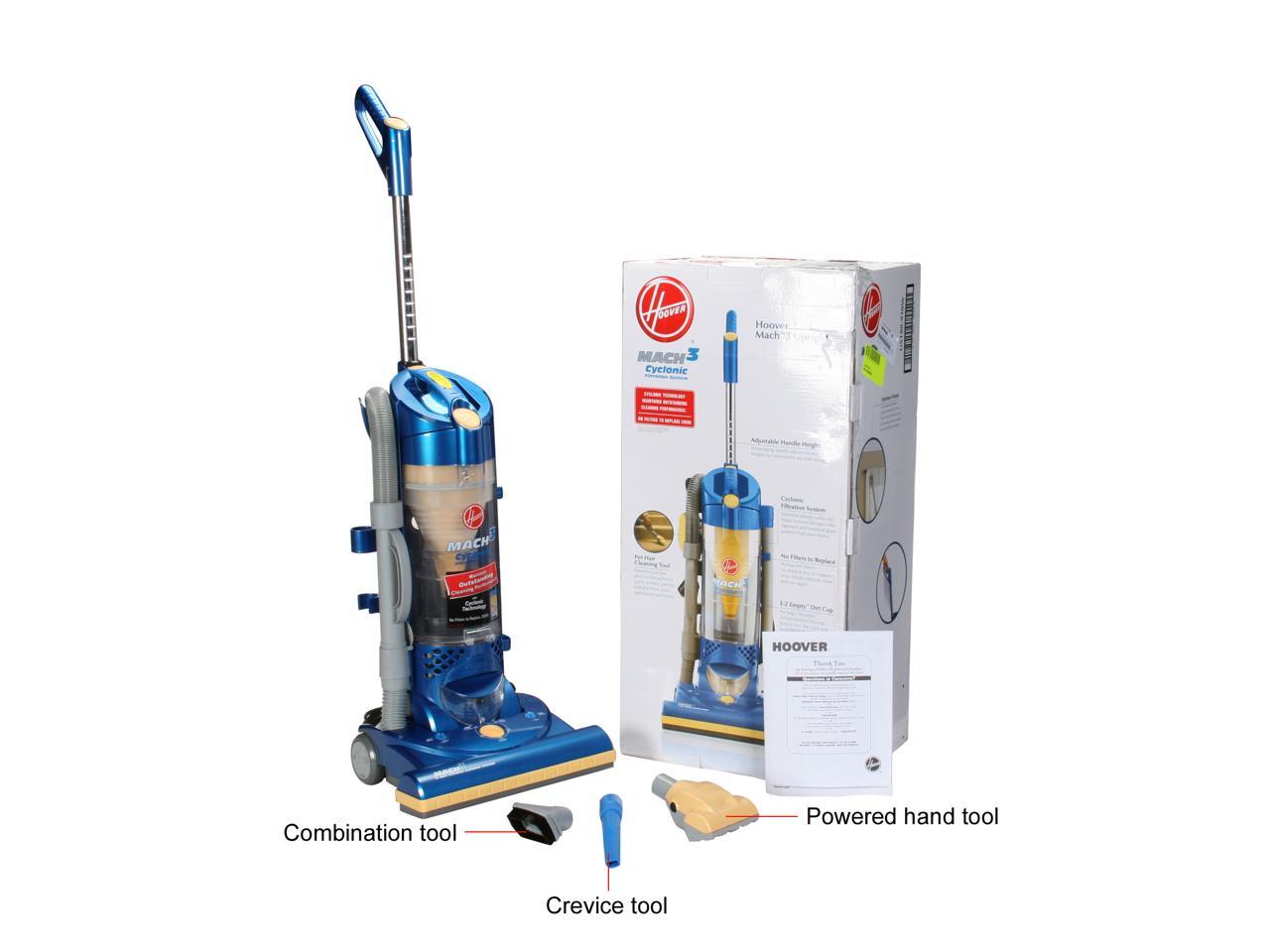HOOVER U5180-910W Mach 3 Cyclonic Bagless Upright Blue - Newegg.com