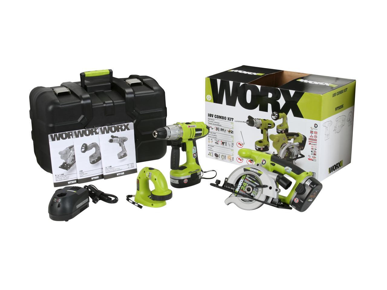 Worx WT920K 3-pc 18-volt Cordless Combo Tool Kit - Newegg.com