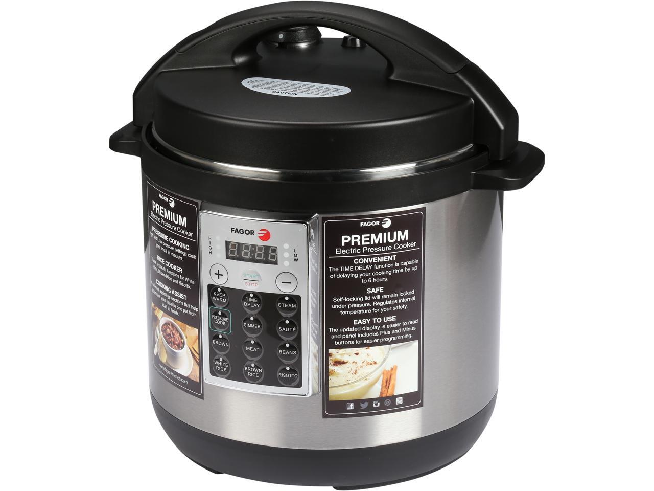 Fagor Premium 6-Quart Electric Pressure Rice Multi Cooker - Silver ...