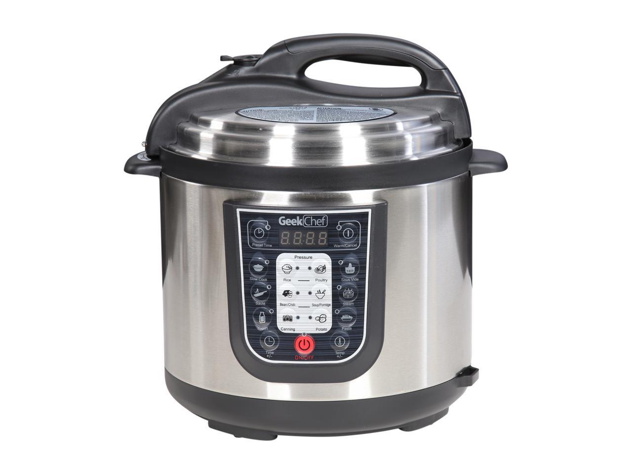 GeekChef 11-in-1 Multi-Functional Pressure Cooker, 6.3 Qt. / 1000W ...