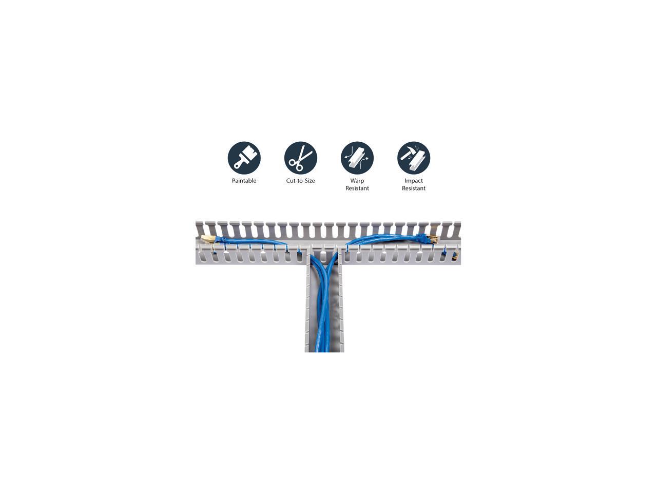 StarTech.com 2x2-Inch Open Slot Wiring Cable Raceway Duct with Cover ...