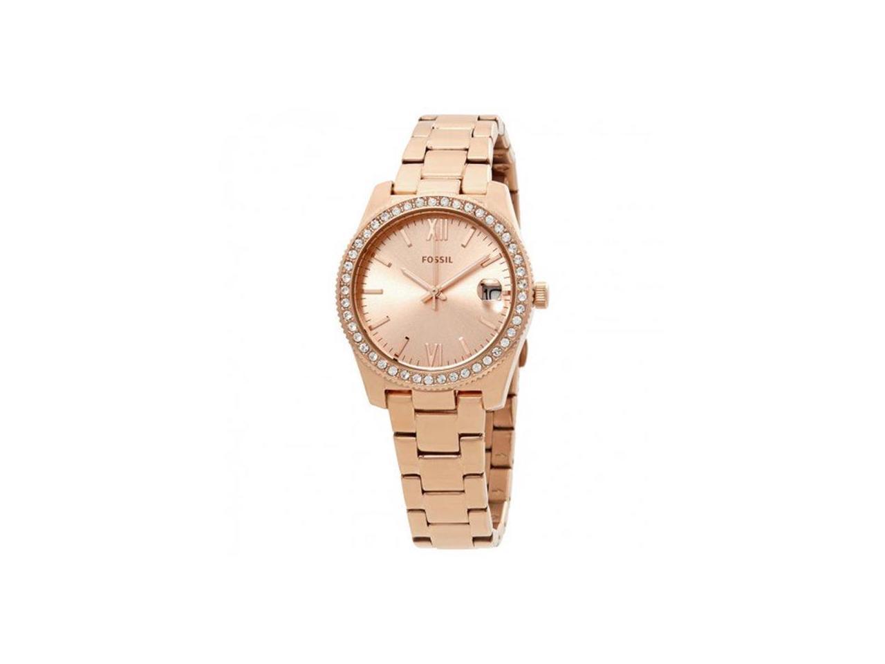 Women's Fossil Scarlette Rose Gold Tone Steel Watch ES4318 - Newegg.com