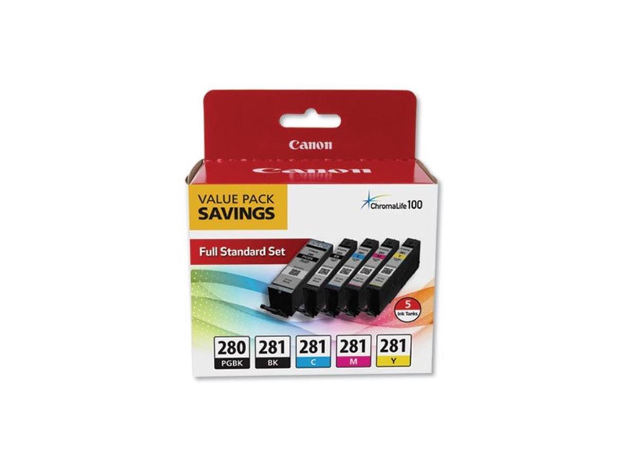 Canon PGI-280/CLI-281 Pigment Black/Black/Cyan/Magenta/Yellow Standard ...