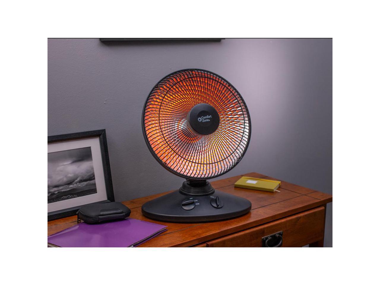 Comfort Zone CZ998 Electric Oscillating Radiant Dish Heater with ...
