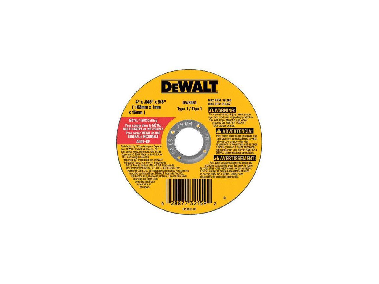 DeWalt DW8725 6-Inch Abrasive Cut Off Wheel - Newegg.com