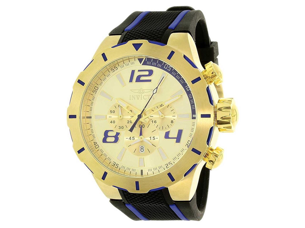 Invicta 20107 Men's S1 Rally Chrono Black Polyurethane Gold-Tone Dial ...
