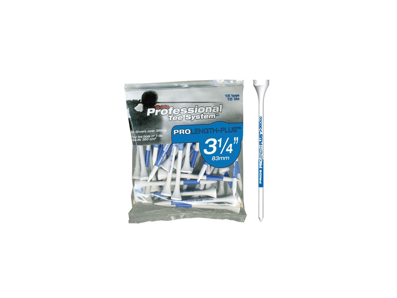 Pride Professional Pro Length-Plus (3 1/4") White/Blue 15pk Golf Tees ...