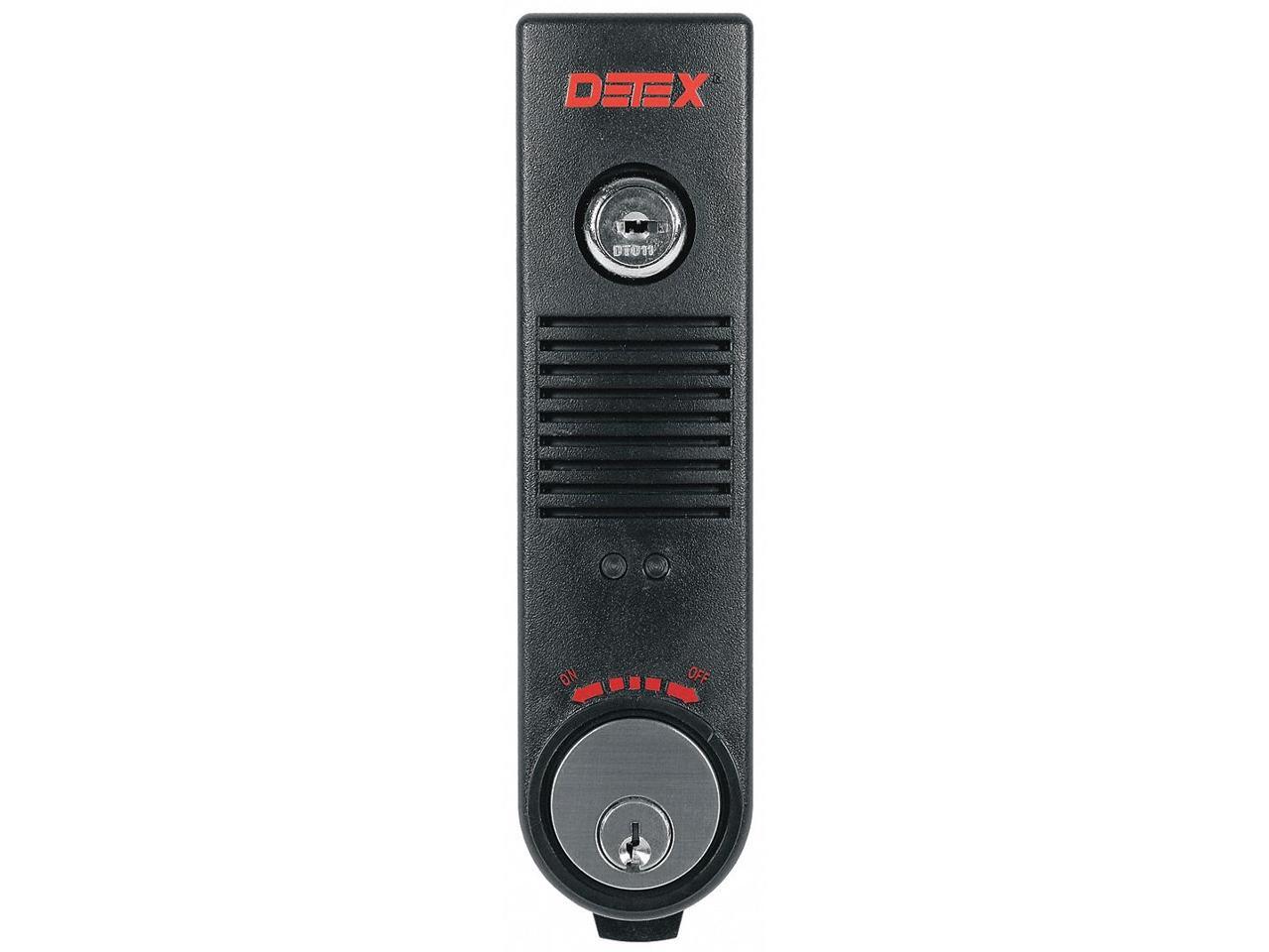 DETEX EAX 500 BLACK W CYL Exit Door Alarm 9V Battery Mortise Horn detex-eax-500-black-w-cyl-exit-door-alarm-9v-battery-mortise-horn