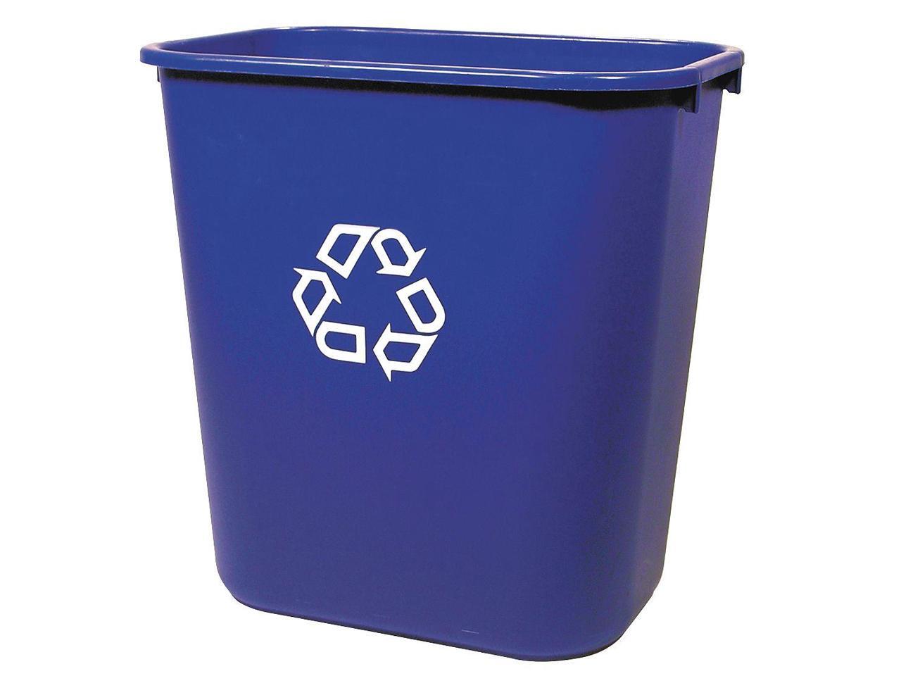 RUBBERMAID FG295673BLUE 7 gal Rectangular Plastic Desk Recycling ...