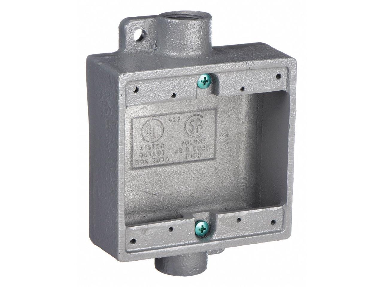 KILLARK 2FSC-2M Weatherproof Electrical Box, 32 cu in, FSC, 2 Gang ...
