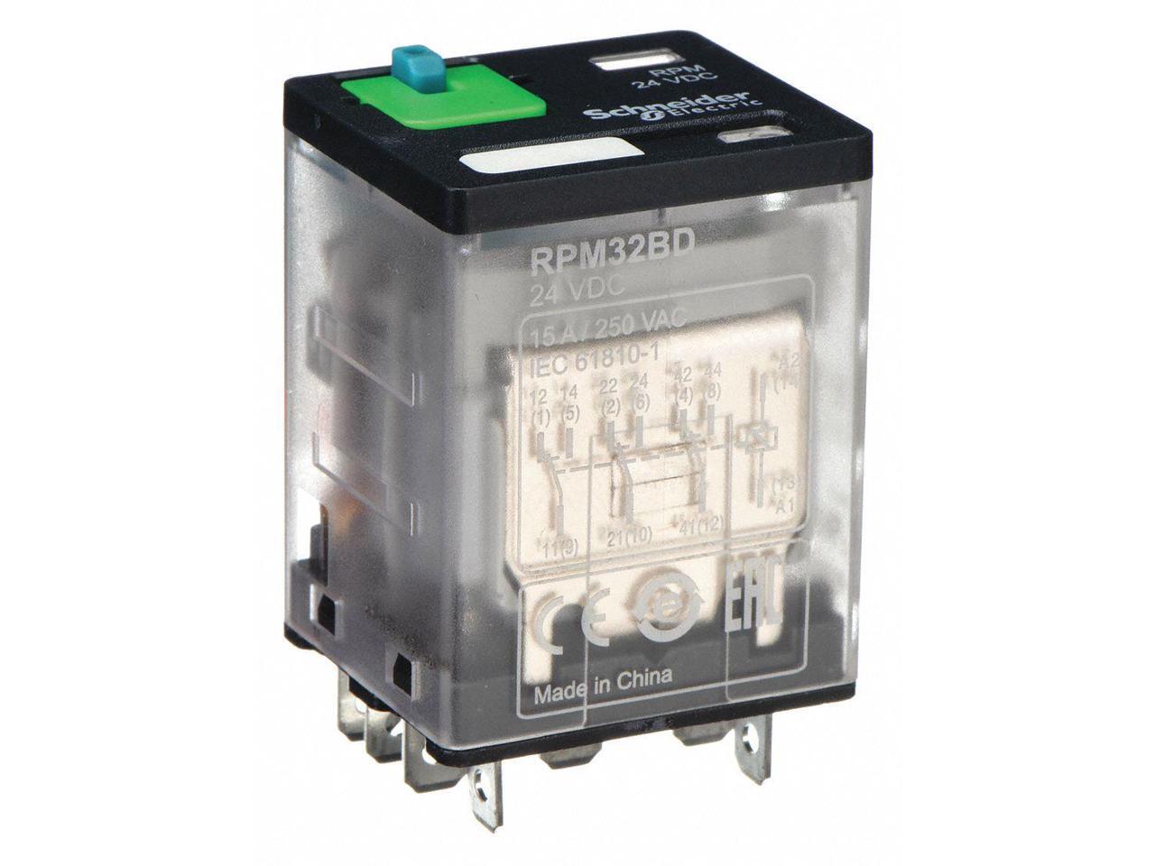 SCHNEIDER ELECTRIC RPM32BD General Purpose Relay, 24V DC Coil Volts, Square, 11 - Newegg.com
