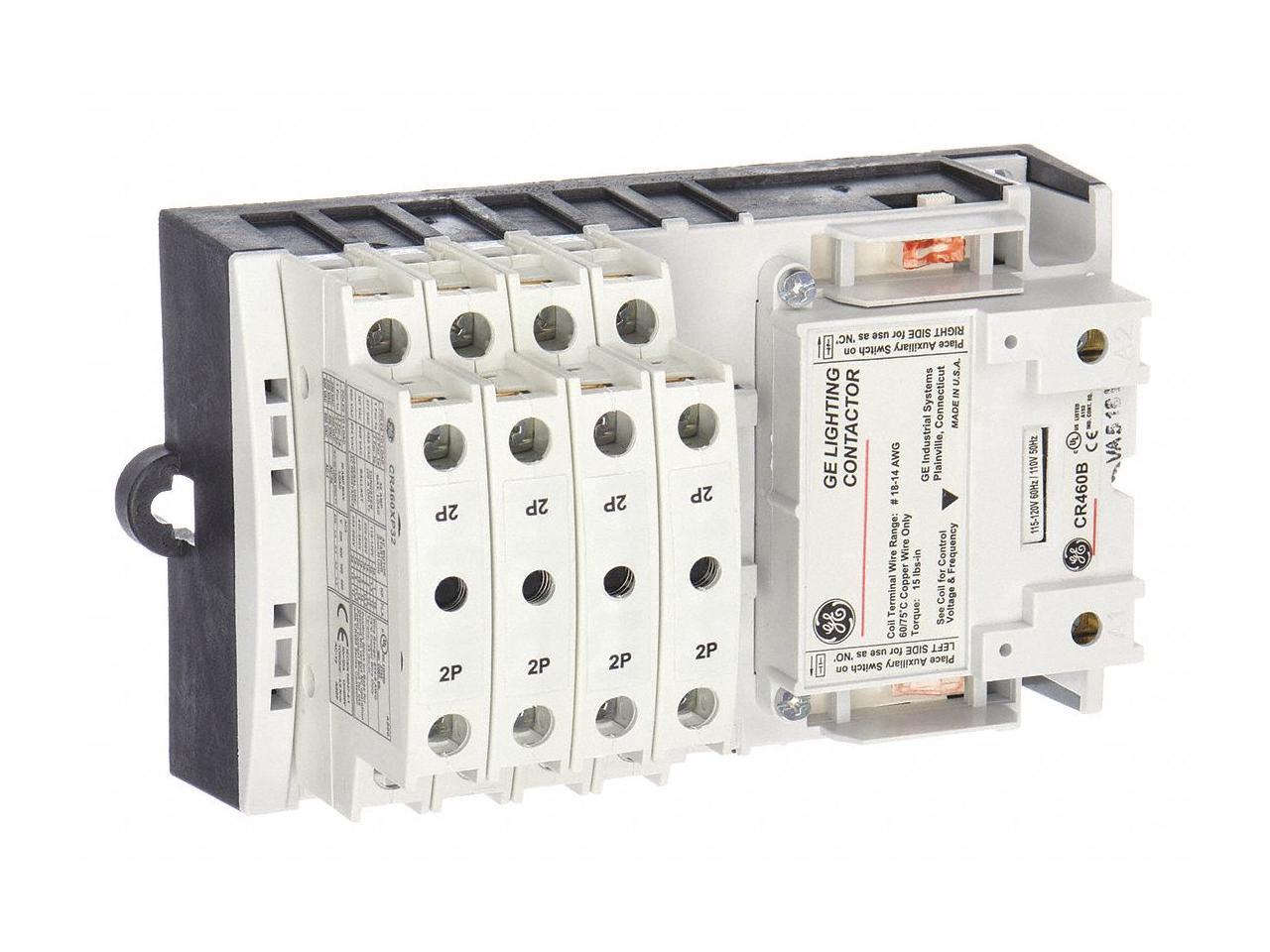 GE CR463L80AJA 120VAC Electrically Held Lighting Contactor 8P 30A ...