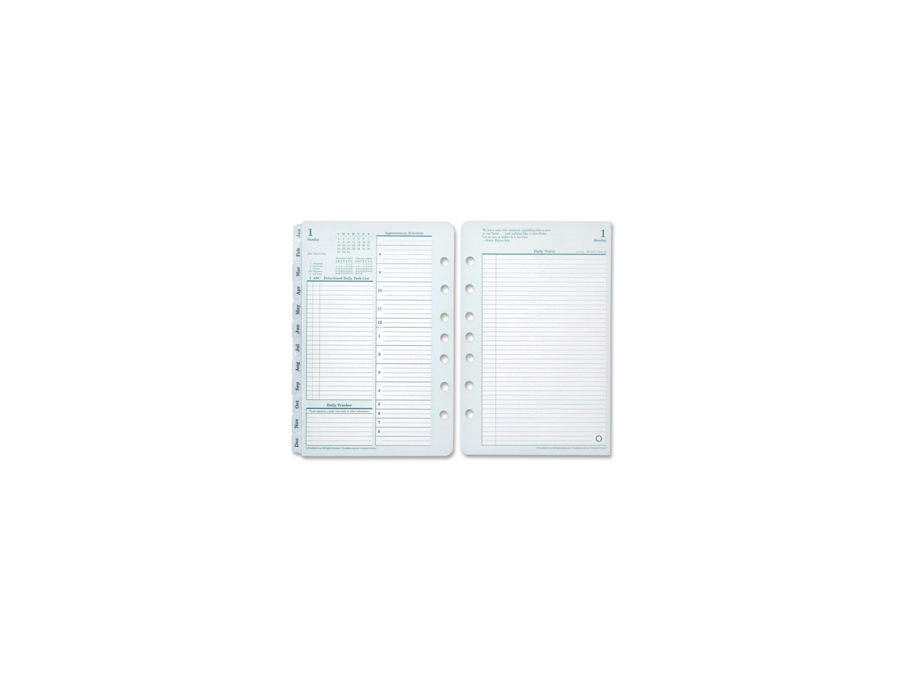 Franklin Covey 35414 Compact Planner Refill, Daily - 1 Year - Double ...