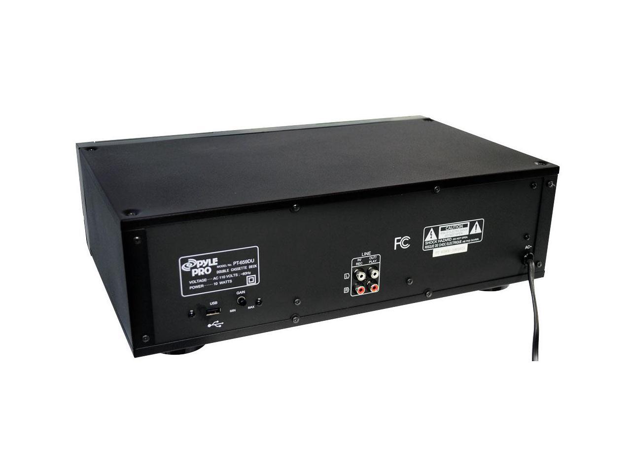 PYLE PRO PT659DU Pyle pro pt659du dual cassette deck with mp3 ...
