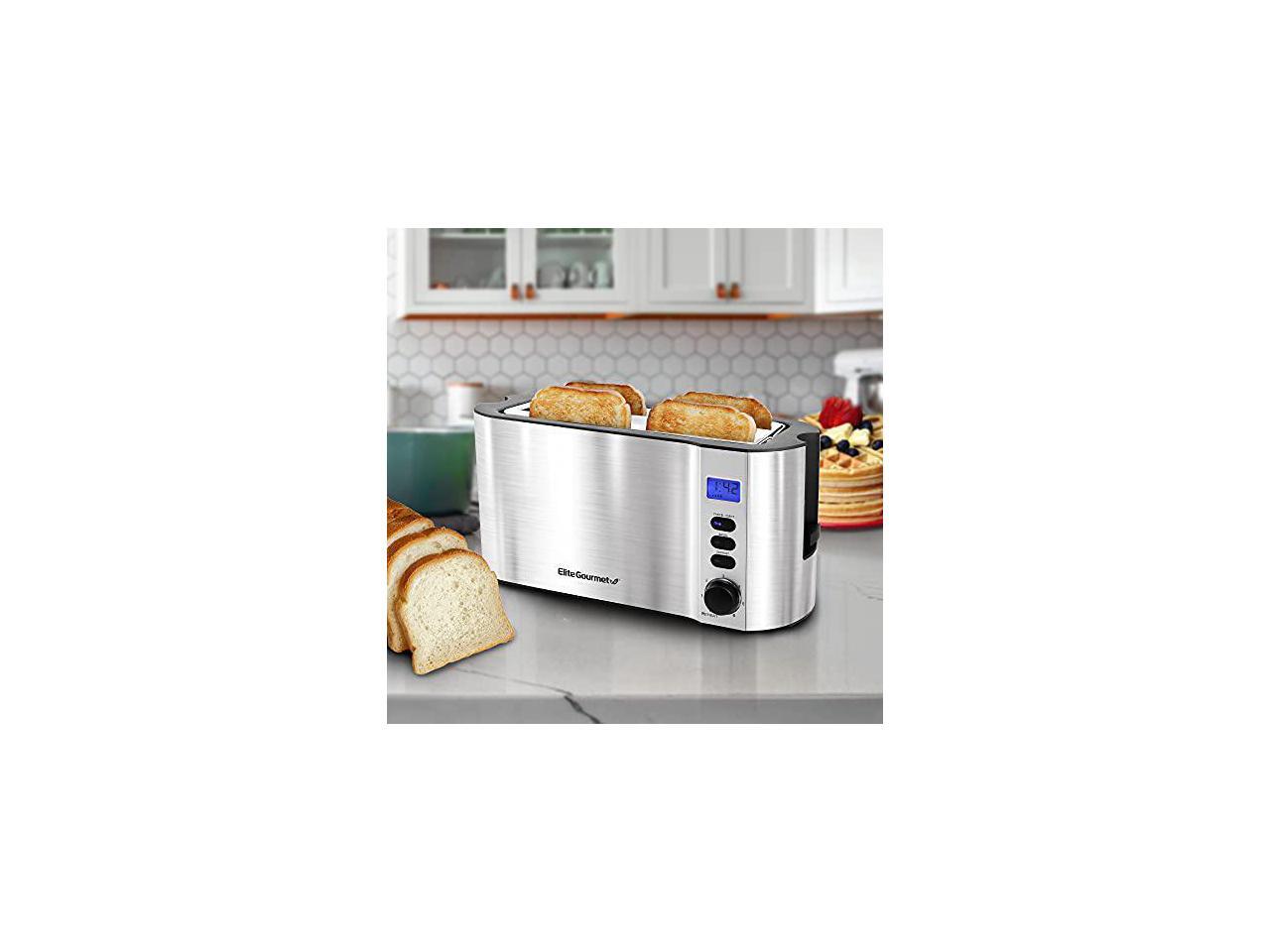 Elite Gourmet ECT4400B 4-Slice Long Slot Toaster, Wide Slots - Newegg.com