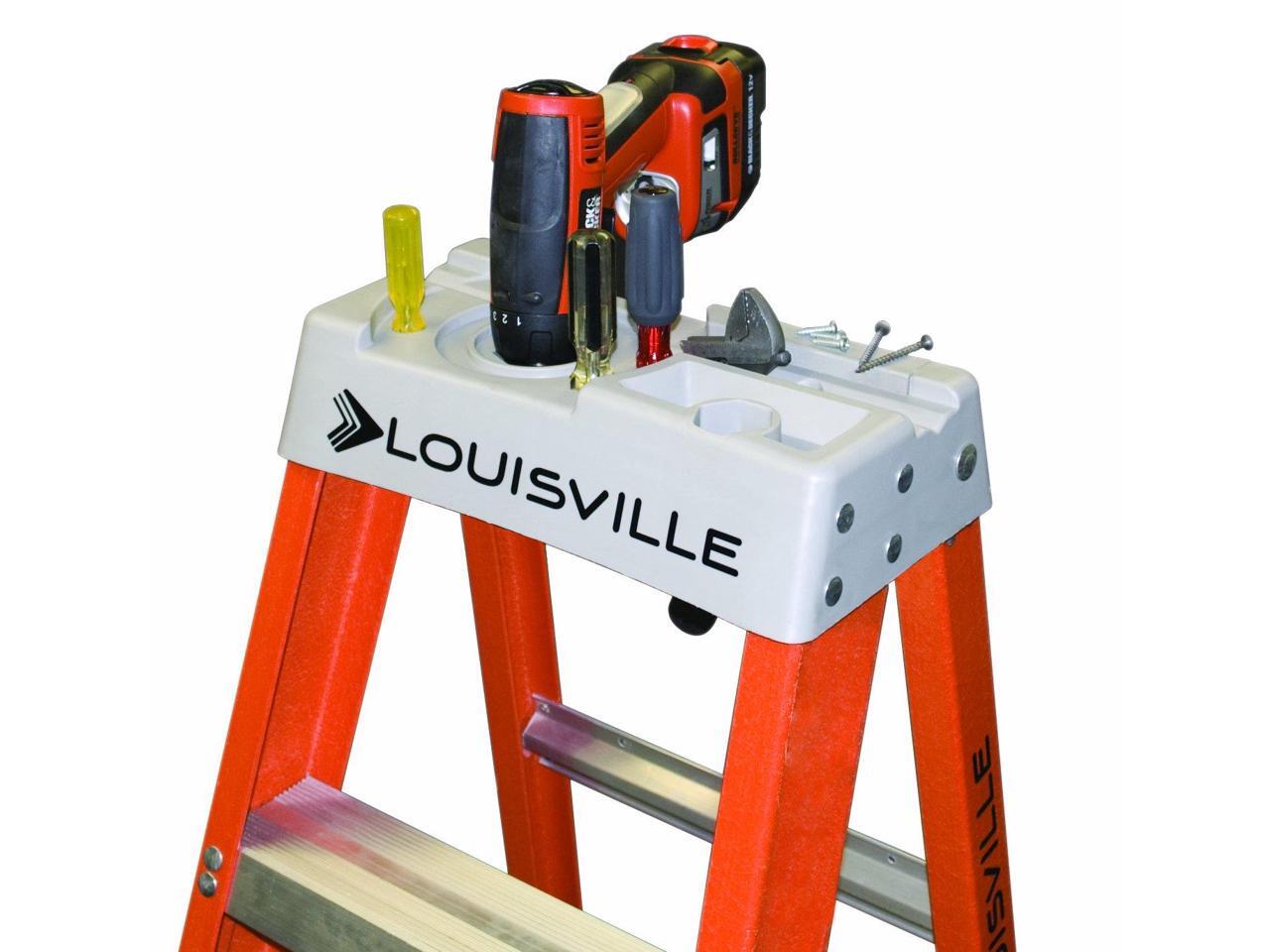 Louisville Fiberglass Heavy Duty Step Ladder 50" 3-Step Orange FS1504 ...