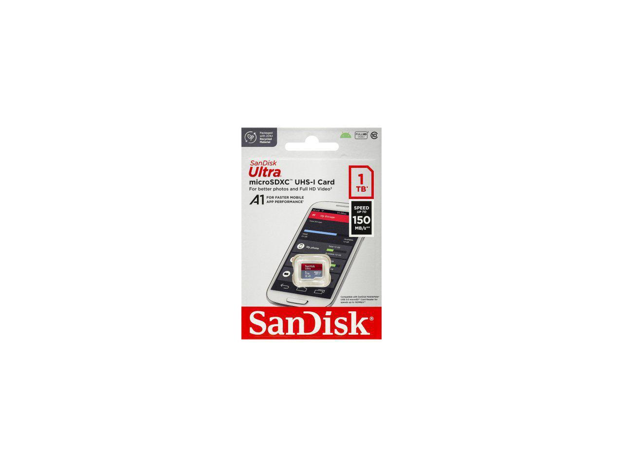 SanDisk 1TB Ultra microSDXC A1 UHS-I/U1 Class 10 Memory Card with Adapter, Speed Up to 150MB/s ...