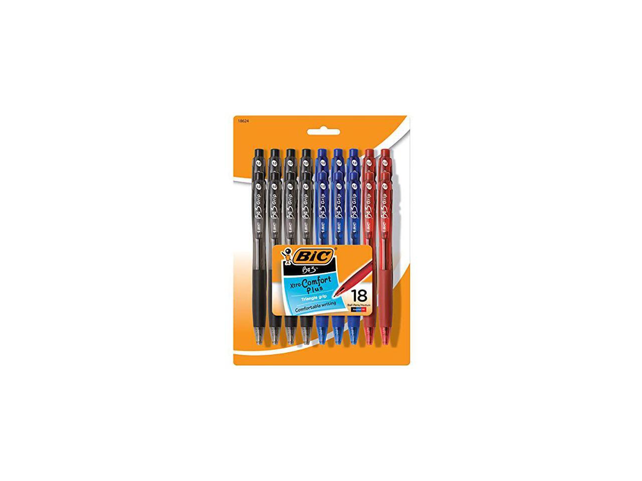 BIC BU3 Grip Retractable Ball Pen, Medium Point (1.0 mm), Assorted ...