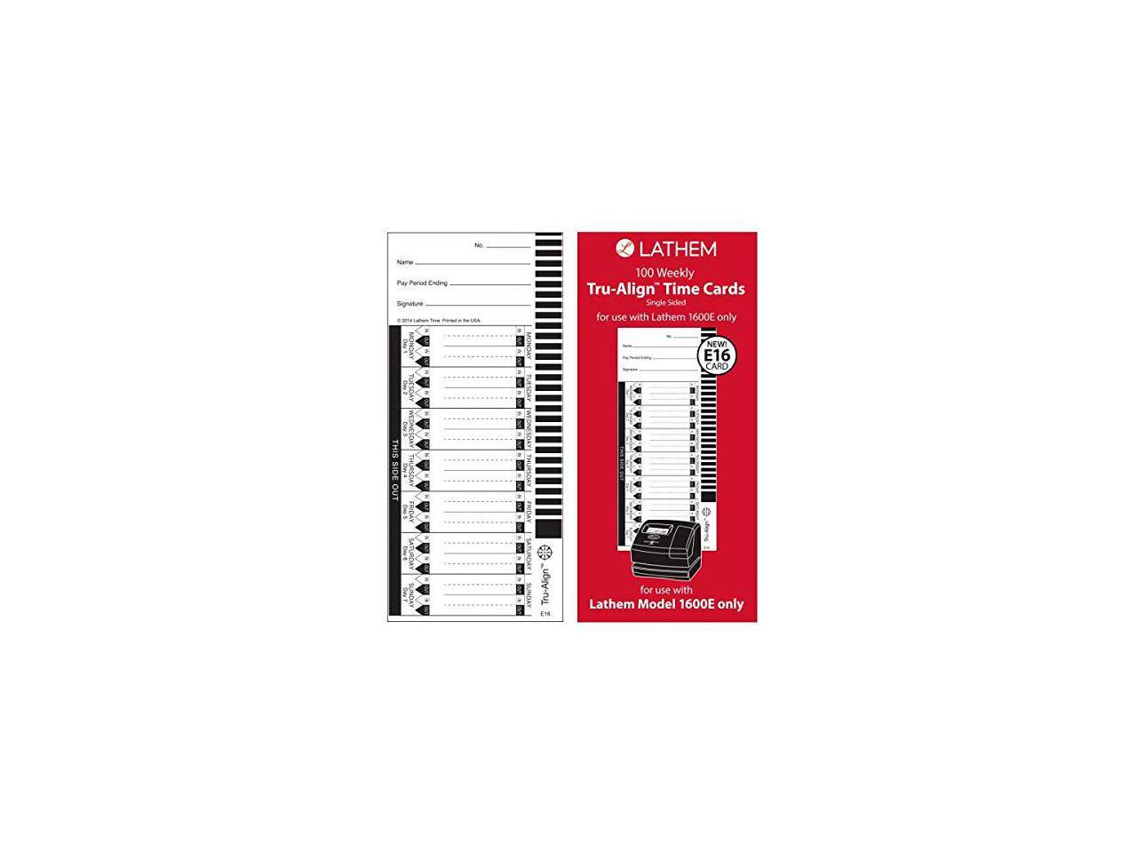 Lathem Time Time Card for Lathem Model 1600E 16100 - Newegg.com