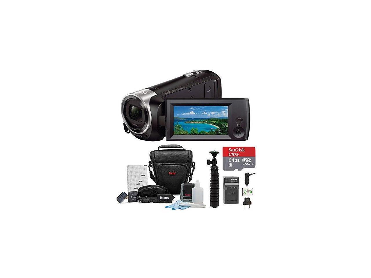 Sony CX405 Handycam 1080p Camcorder with 64GB SD Card and Battery Pack ...