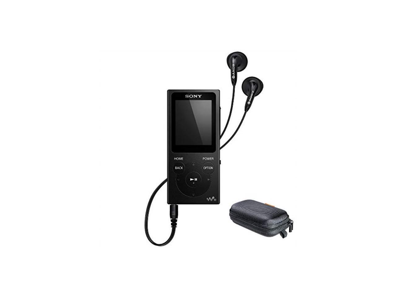 Sony NW-E394 Walkman 8GB Digital Audio Player (Black) with Hard Case ...