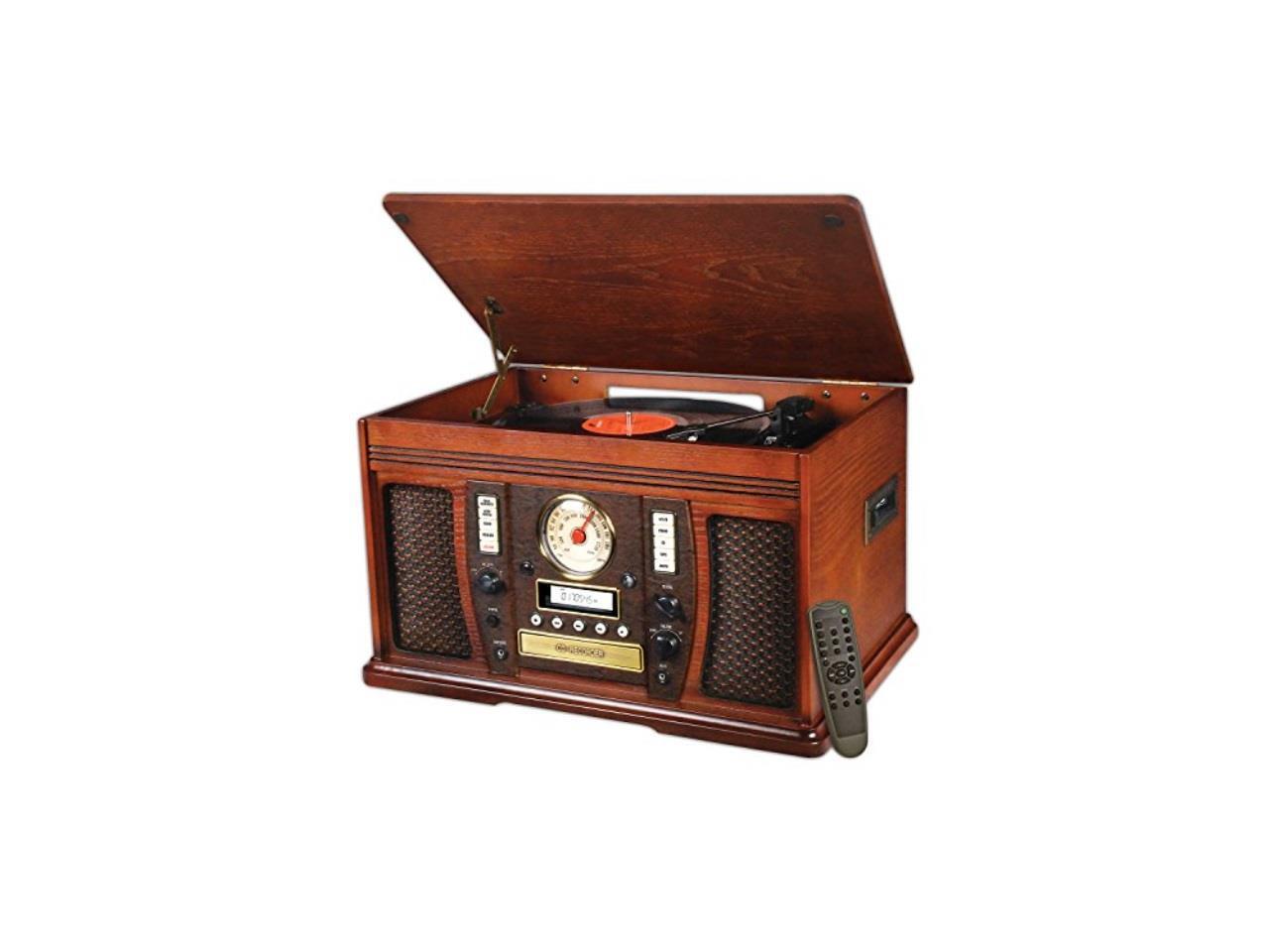 Victrola VTA-750B Nostalgic Aviator 7-in-1 Turntable Wooden ...
