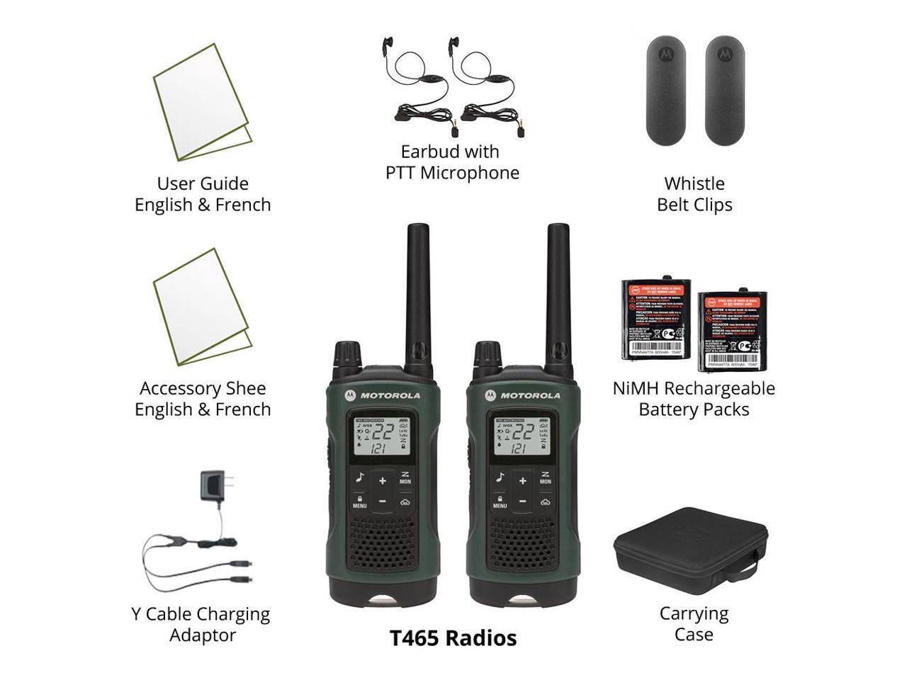 Motorola Talkabout T465 22 Channels 35 Mile Range Weatherproof NOAA 2 ...