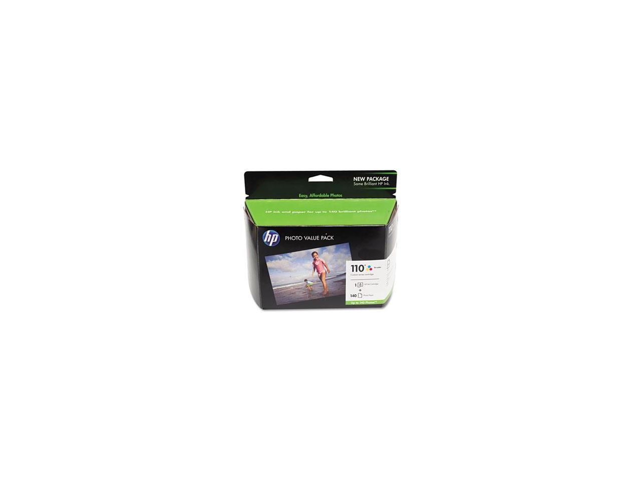 Hp 110, Tri-Color Original Ink Cartridge W/Photo Paper - Newegg.com