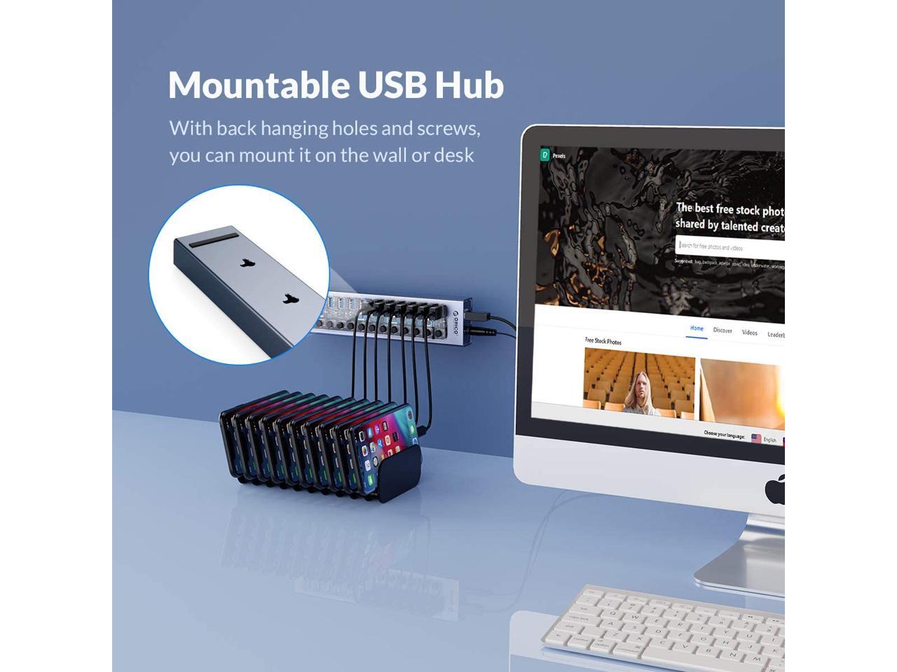 ORICO USB Hub 3.0 Powered 16 Ports USB Data Hub with 12V6.5A Power ...