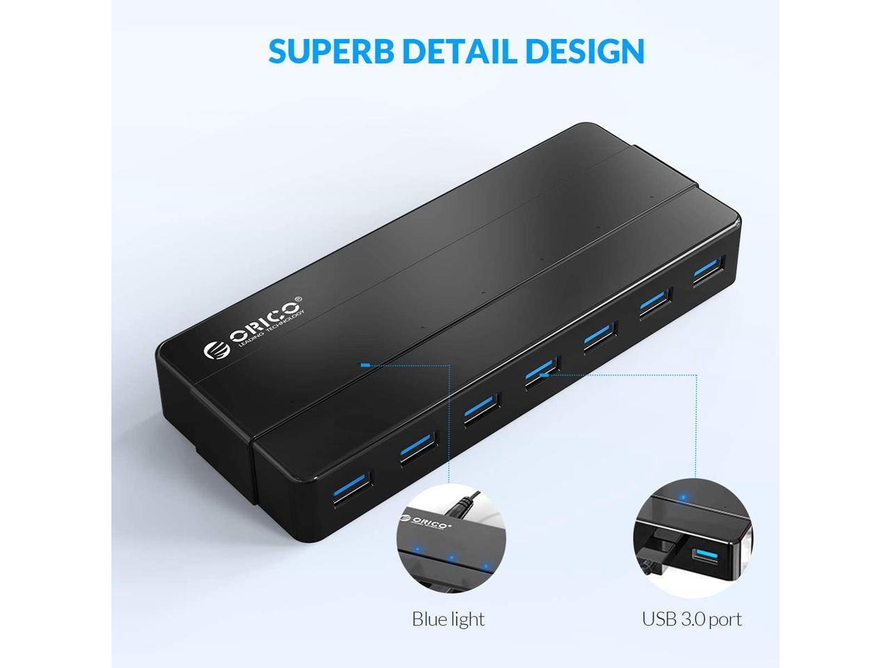 ORICO Compact 7 Ports USB 3.0 HUB with 12V Power Adapter - Newegg.com