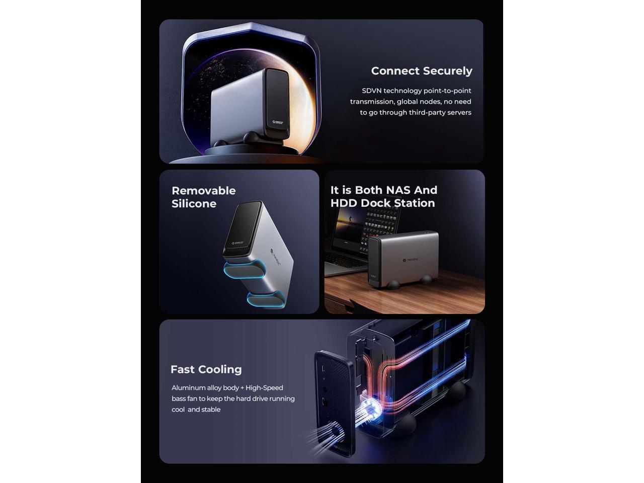 ORICO MetaCube Pro 2.5'' 3.5" Enterprise Storage NAS with Multi-account ...