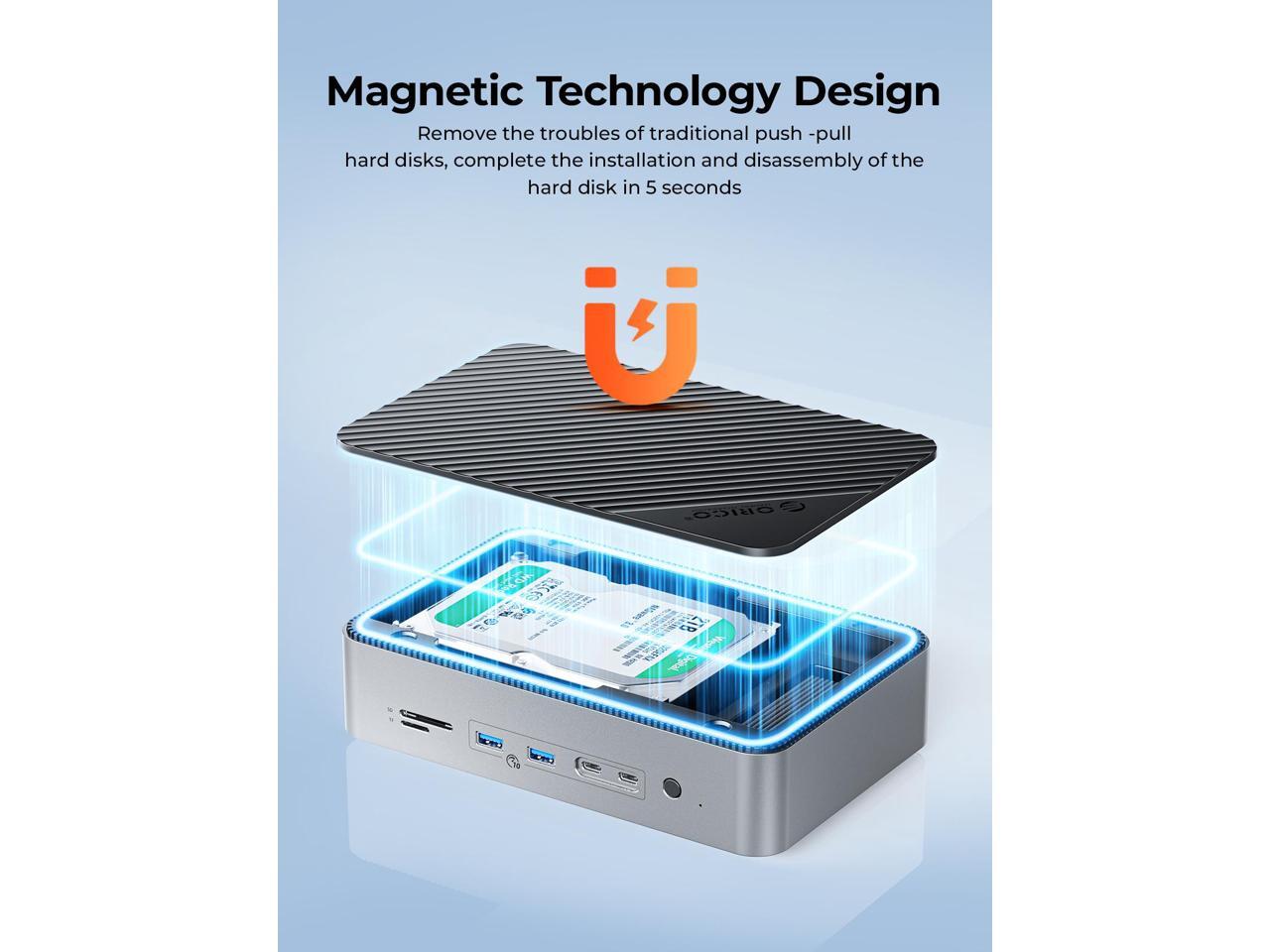 ORICO USB-C Hub with Dual Hard Drive Enclosure, 12-in-1 USB C Docking ...