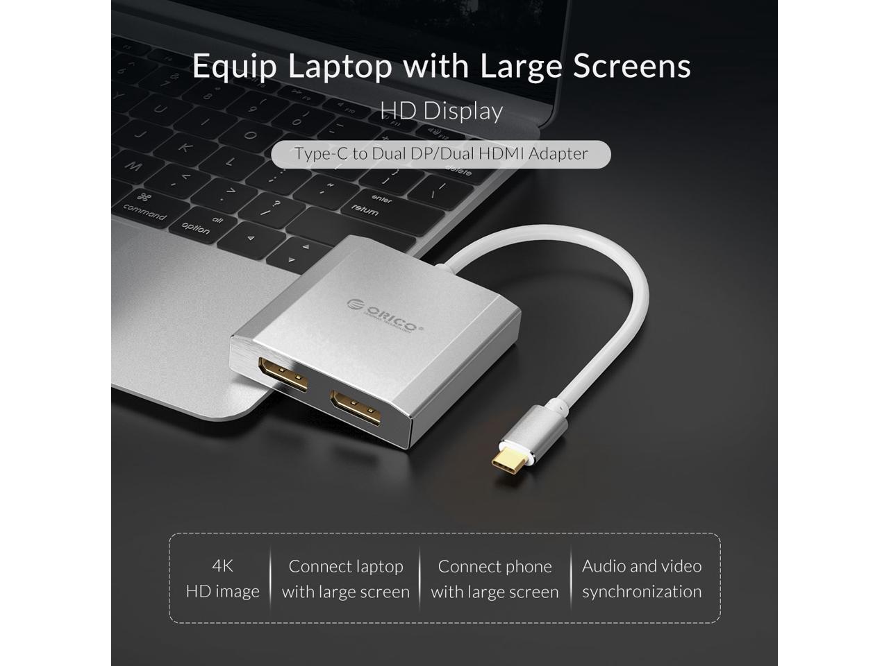 ORICO USB C to Dual Displayport Adapter USB 3.1 Type C to dual ...