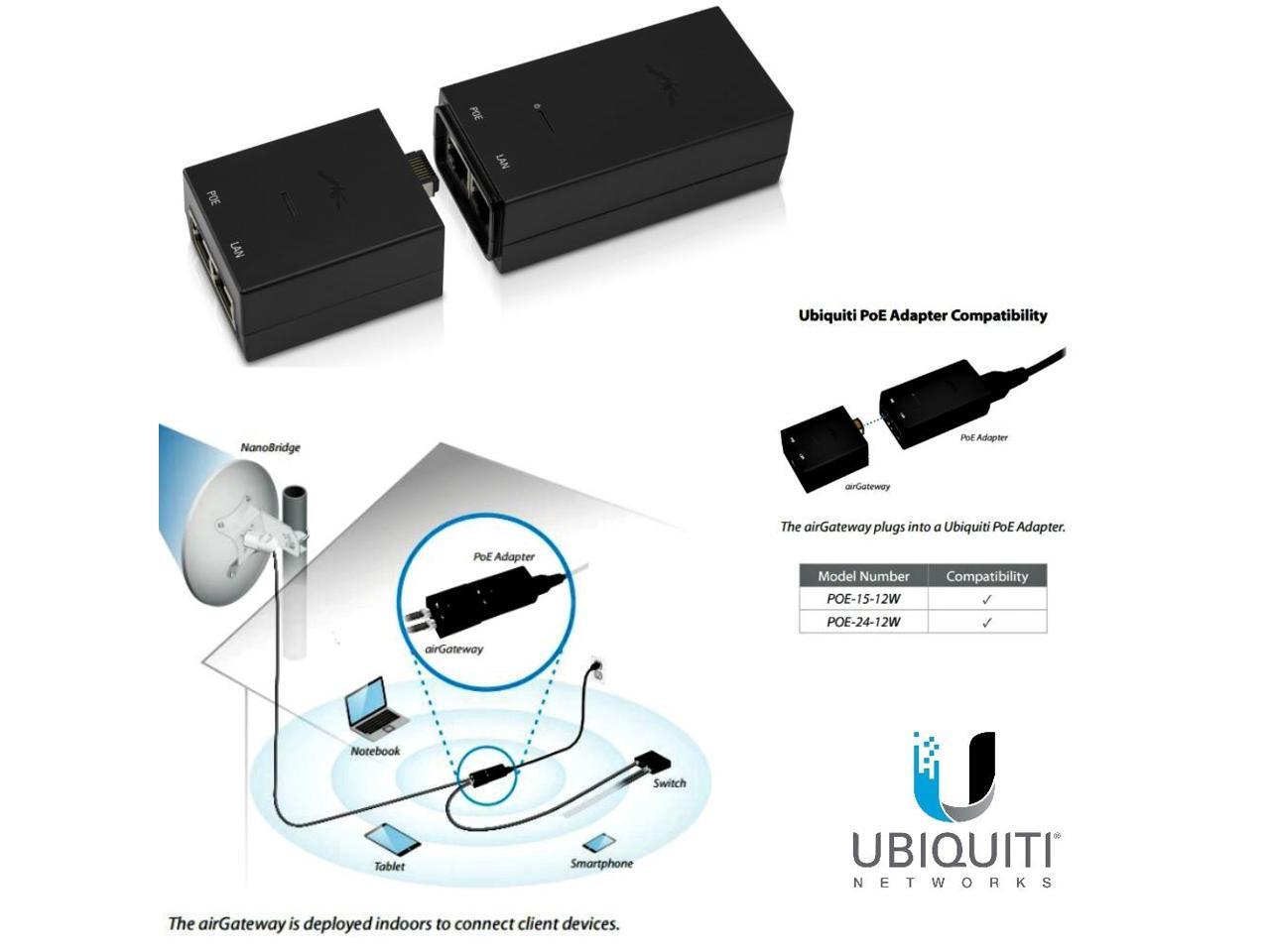 Ubiquiti airGateway-US, Indoor Access Point PoE Passthrough to Power ...