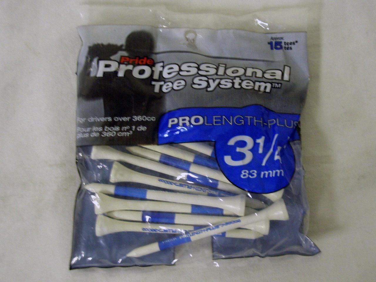 Pride Professional Pro Length-Plus (3 1/4") White/Blue 15pk Golf Tees ...