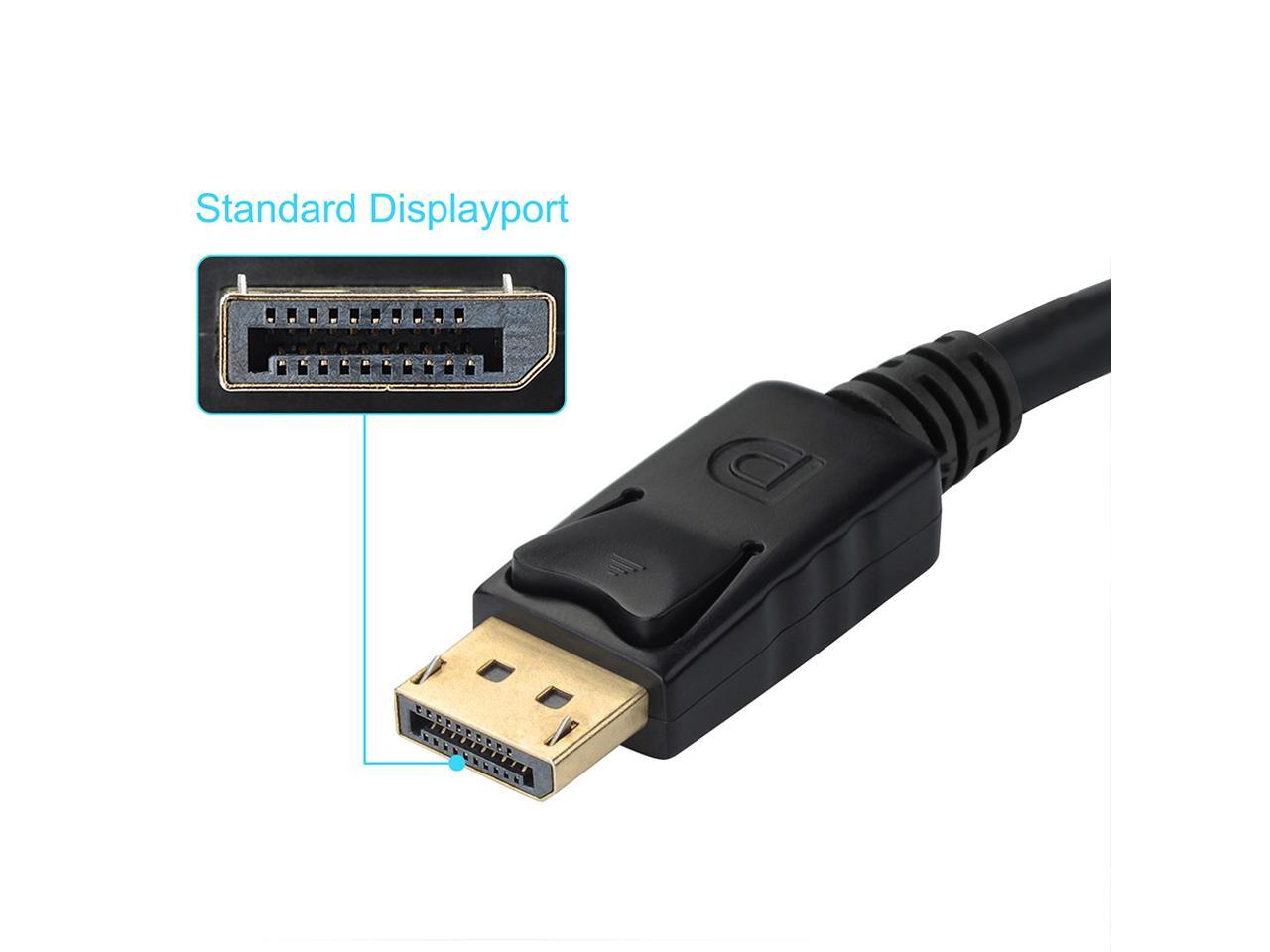 Black 1080P 20 Pin DP DisplayPort Male To 15 Pin VGA Female Adapter ...