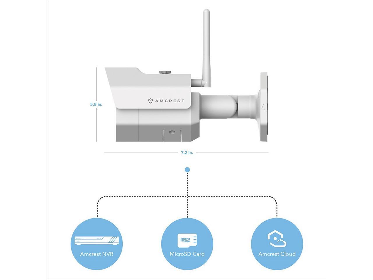 Amcrest 4MP WiFi Wireless Outdoor Camera 2688 x 1520p Bullet Security ...