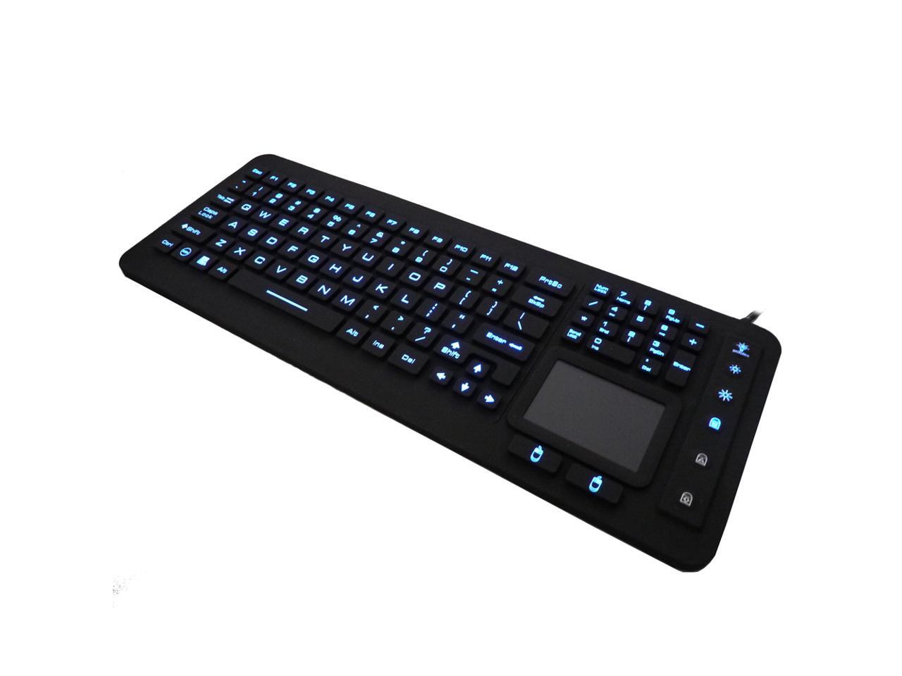 Waterproof Silicone Full Size LED Backlit Keyboard JH-IKB98BL w ...