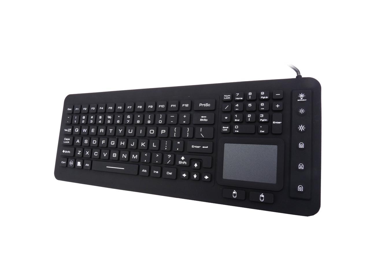 Waterproof Silicone Full Size LED Backlit Keyboard JH-IKB98BL w ...